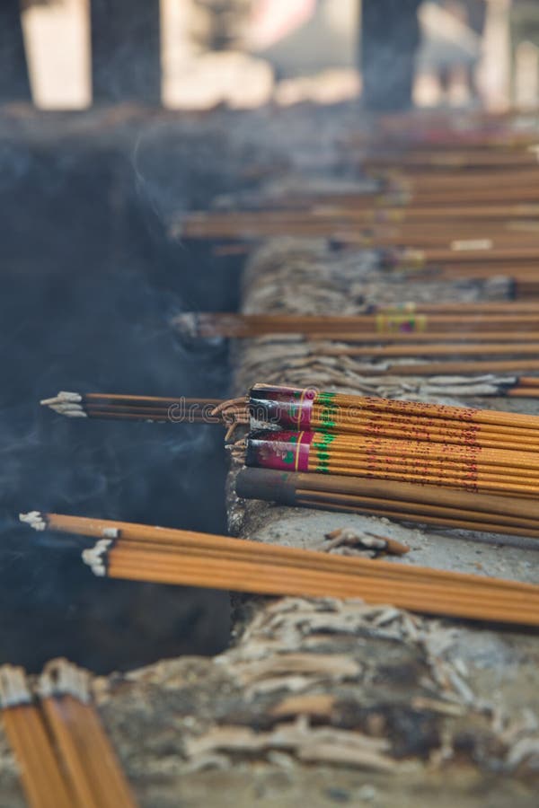 Incense Burning in Temple in Shanghai China Stock Image - Image of ...