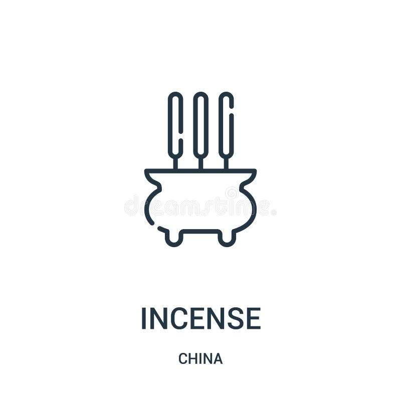 Incense Icon Vector from China Collection. Thin Line Incense Outline ...