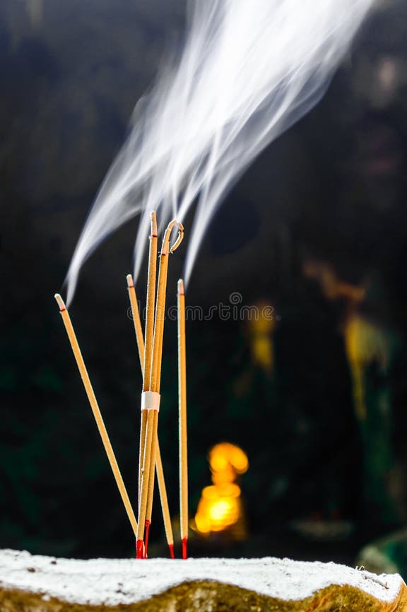 Incense with Rising Smoke. stock image. Image of ceremony - 33137789
