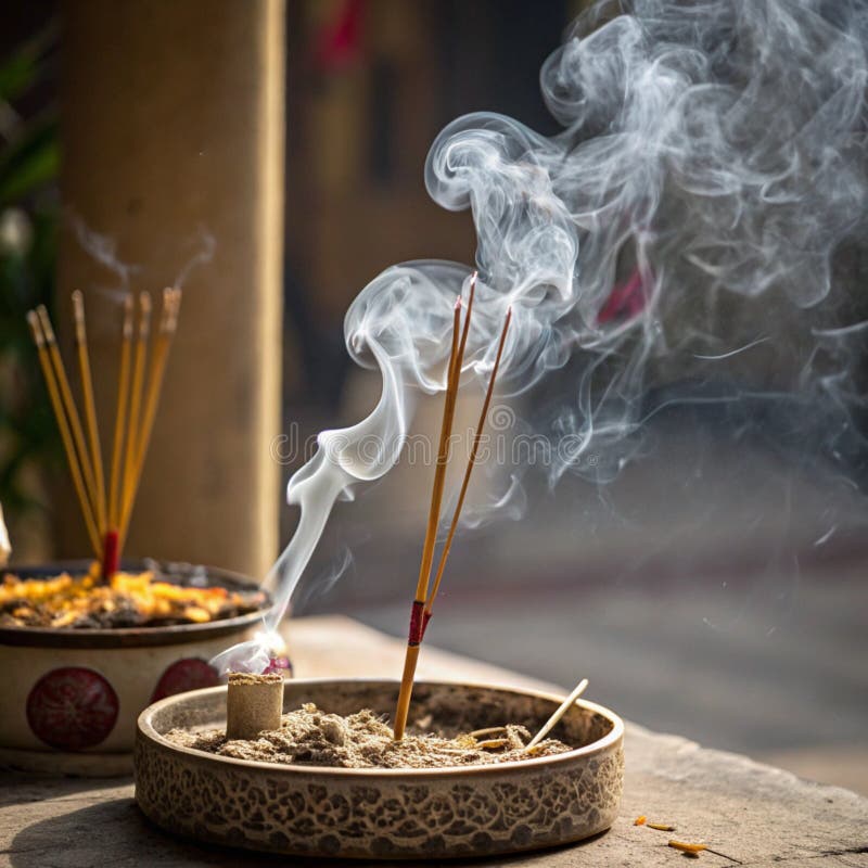 Incense Smoke and Candle Smoke Effect Stock Illustration - Illustration of smokeillustration ...
