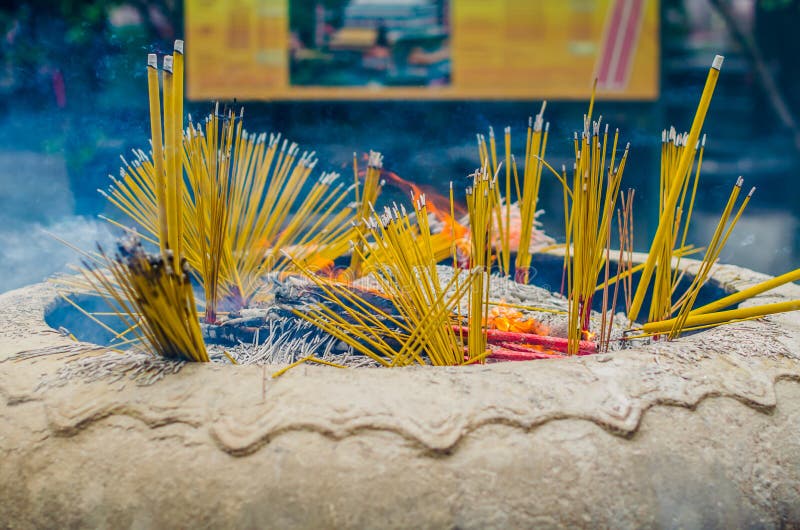 Incense Sticks at a Buddhist Temple Stock Photo - Image of buddhism ...