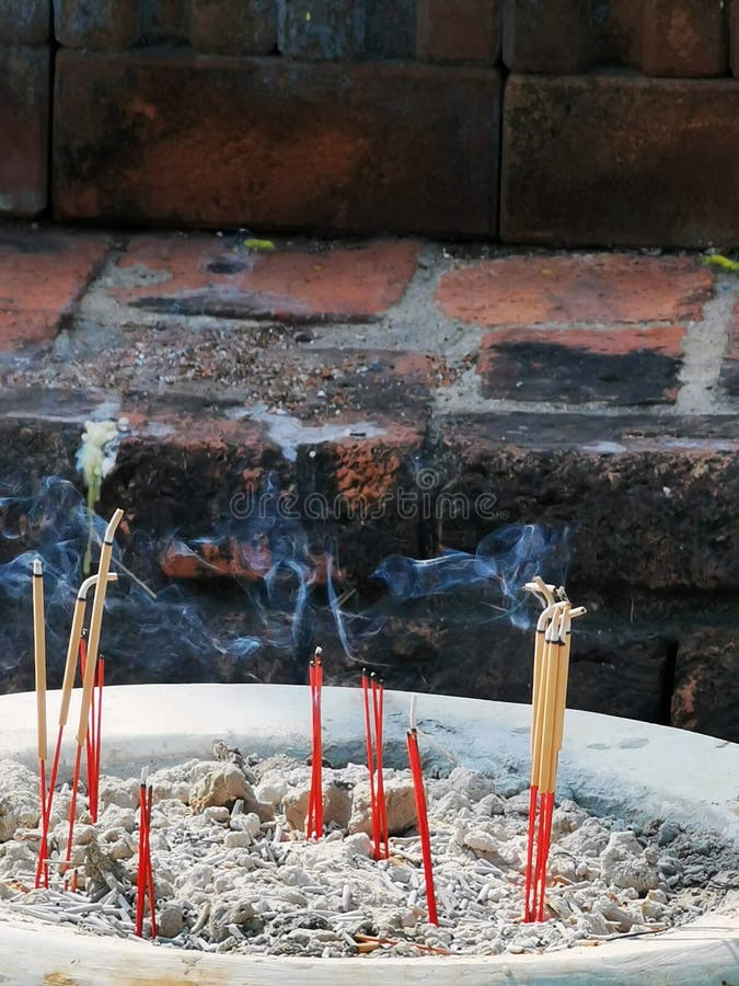Incense Sticks and Smoke Burning Embossed in Incense Stock Image ...