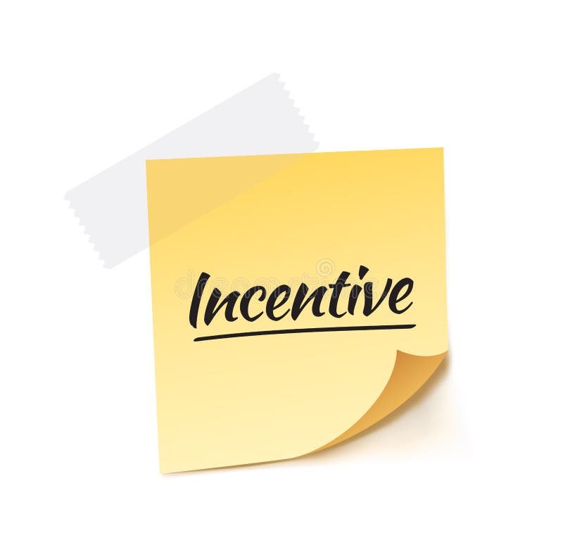Incentive Stick Note Vector Illustration Stock Vector - Illustration of ...