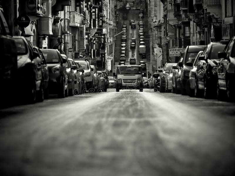 Inception Like Street Scene in Valletta Editorial Photography - Image ...