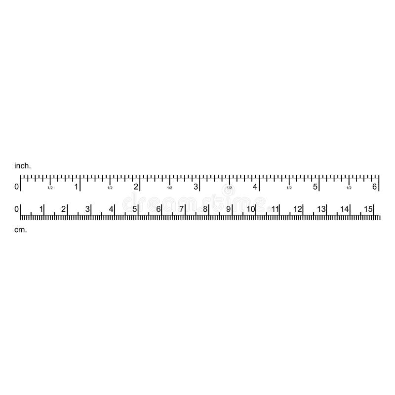 Inch and Centimeter Ruler Black Thin Line. Vector Stock Vector ...