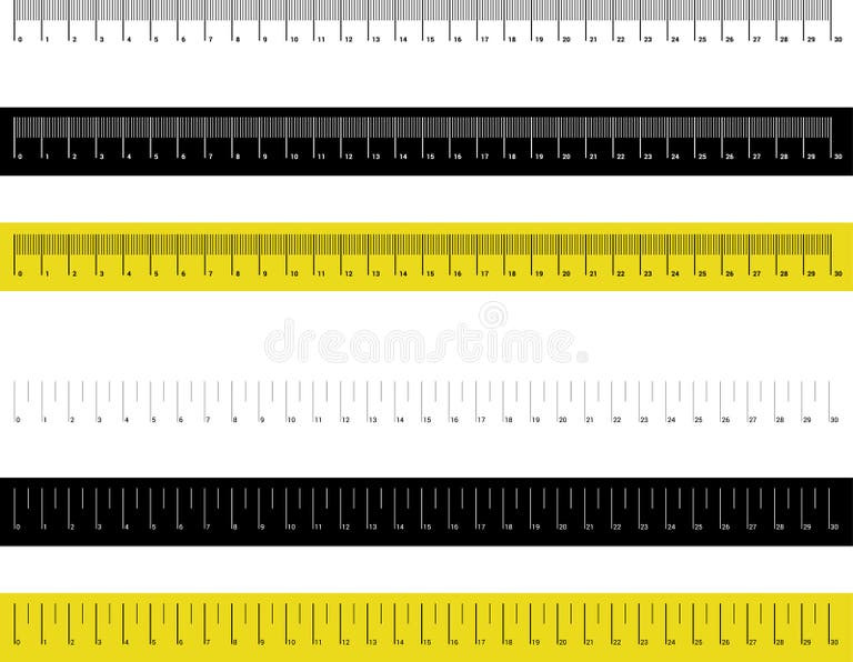 Inch and Centimeter Ruler Vector Illustration on a White Background ...