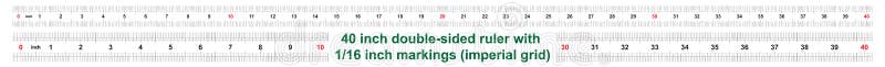 40 Inch Double-sided Ruler. Marking Accuracy is One Sixteenth of an ...