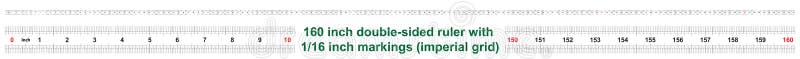 160 Inch Double-sided Ruler. Marking Accuracy is One Sixteenth of an ...