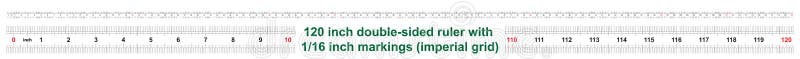 120 Inch Double-sided Ruler. Marking Accuracy is One Sixteenth of an ...