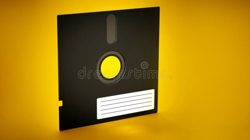 5.25 Inch Floppy Disk Isolated on Yellow Background Stock Illustration ...