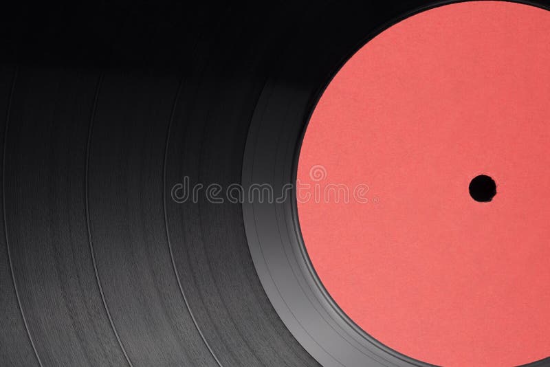 12-inch LP Vinyl Record Disk with Blank Red Label Stock Photo - Image ...