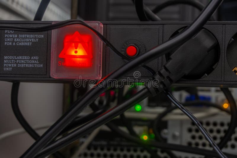 19 Inch Power Extension Cord in the Server Room Stock Image - Image of ...