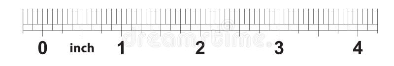 4 Inch Ruler. Marking Accuracy is One Sixteenth of an Inch Stock ...
