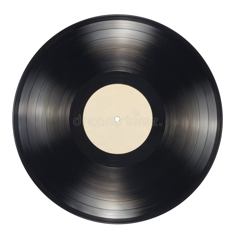 12-inch Vinyl Record with Blank Label Isolated Stock Photo - Image of ...