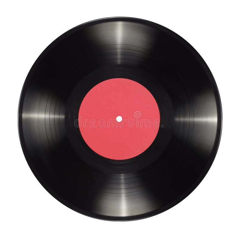 10-inch Vinyl Record with Blank Red Label Isolated Stock Photo - Image ...