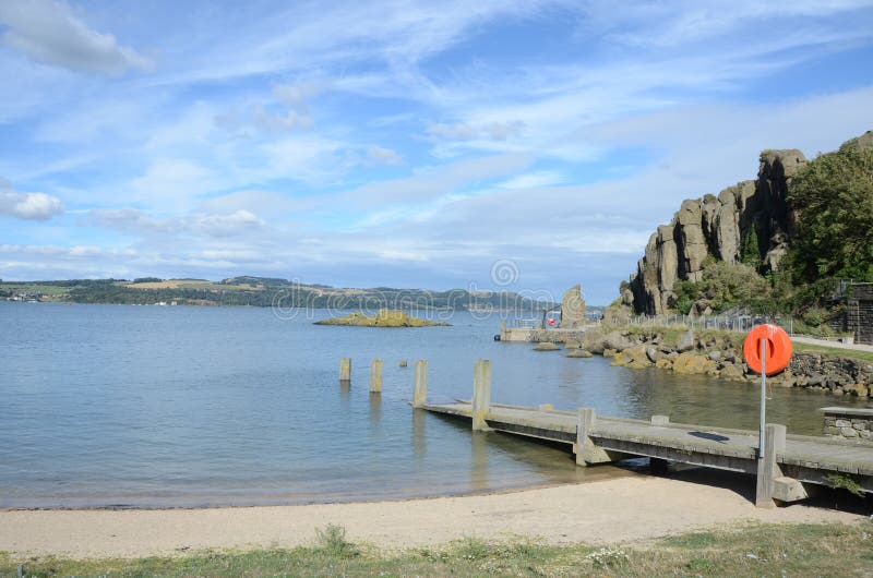 Inchcolm Pier stock photo. Image of firth, shore, beach - 34467316