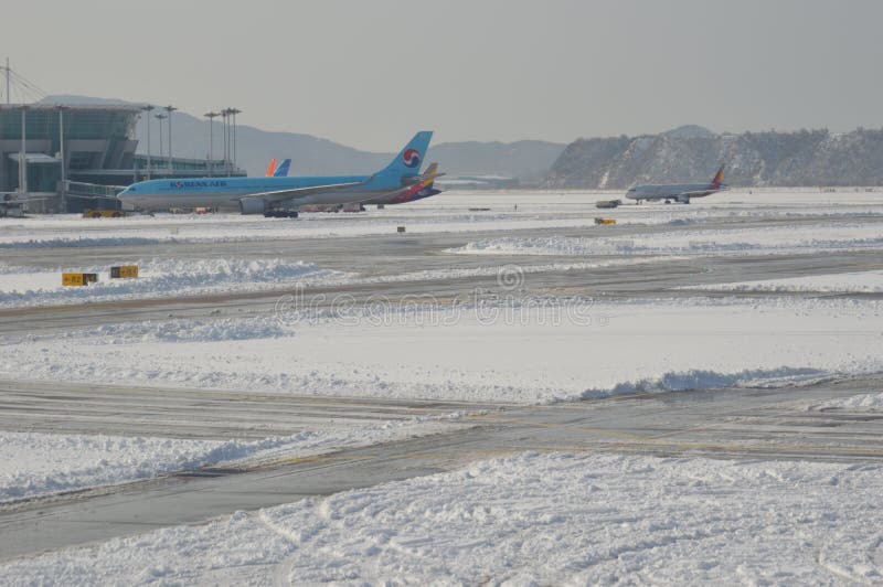 Airport Tower And Snow Storm Stock Image - Image of winter, leisure ...