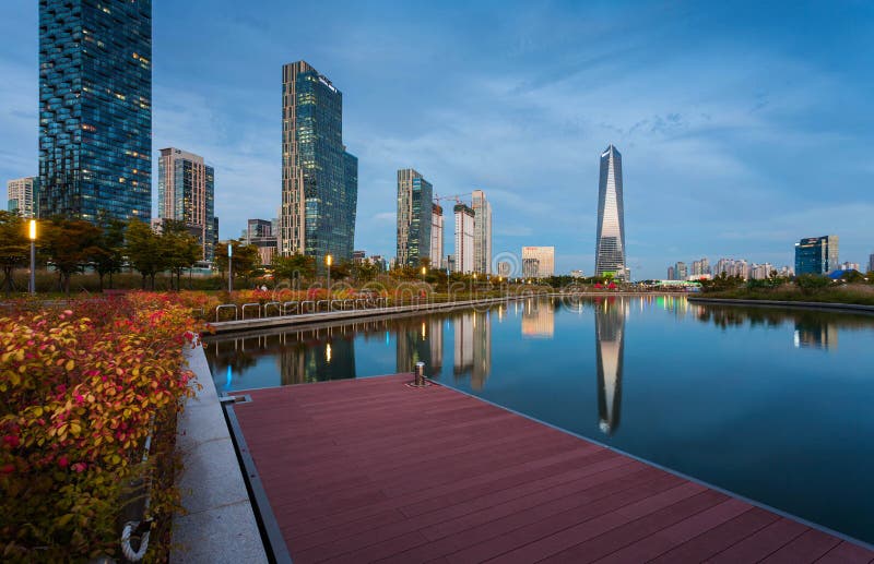 Incheon at night editorial image. Image of built, east - 45683340