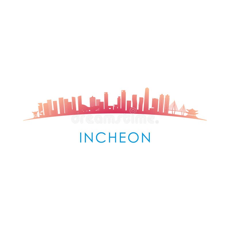 Incheon Skyline Silhouette. Stock Vector - Illustration of city, korea ...