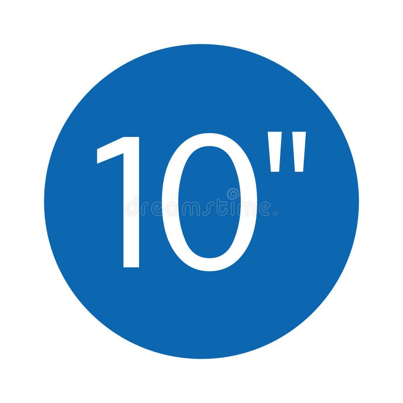 10 Inches vector button stock vector. Illustration of math - 223398044