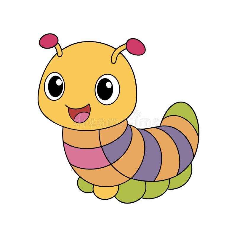 Inchworm Coloring Page for Kids Stock Photo - Illustration of nature ...