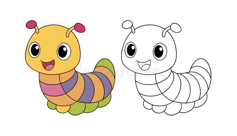 Inchworm Coloring Page for Kids Stock Vector - Illustration of ...