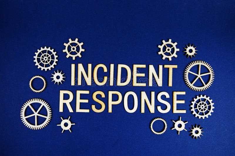 Incident Response Alphabet Letters with Gears Element on Navy Blue ...