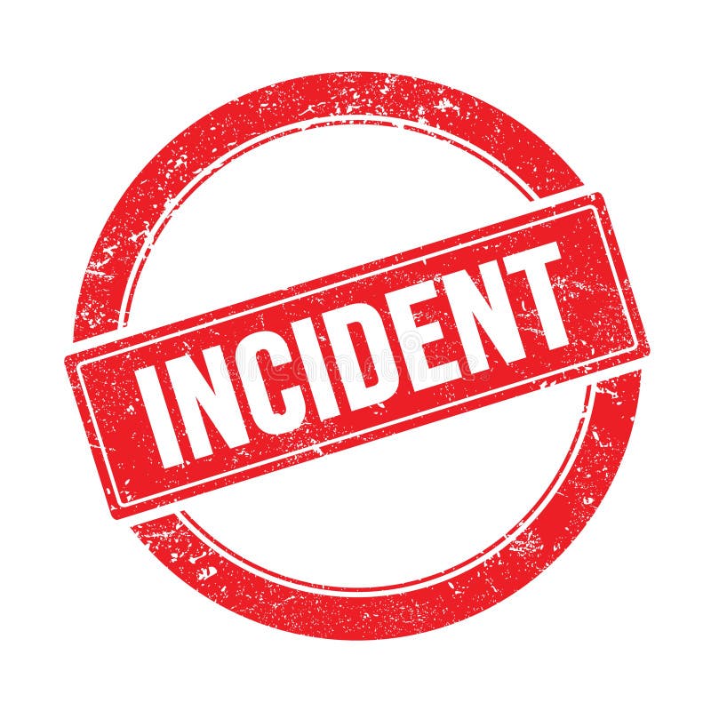 INCIDENT Text on Red Grungy Round Stamp Stock Illustration ...