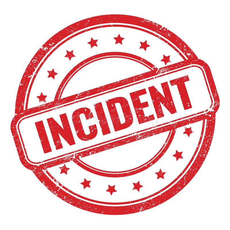 INCIDENT Text on Red Grungy Vintage Round Stamp Stock Illustration ...