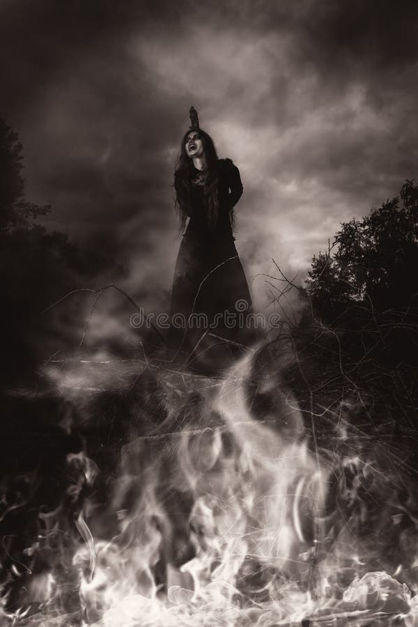 Incineration of witch stock photo. Image of burn, execution - 157921234