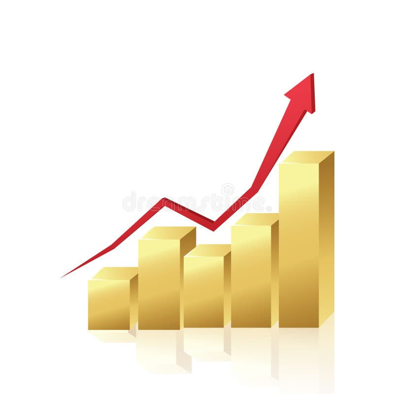 Inclined Bar Graph on Projector Board. Vector Illustration Decorative ...