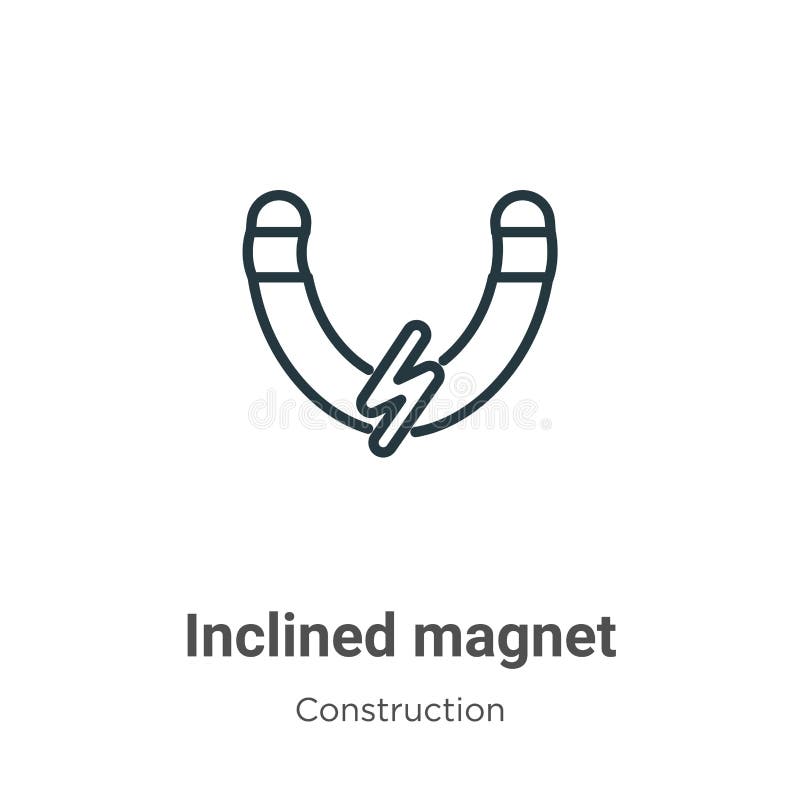 Inclined Magnet Outline Vector Icon. Thin Line Black Inclined Magnet ...