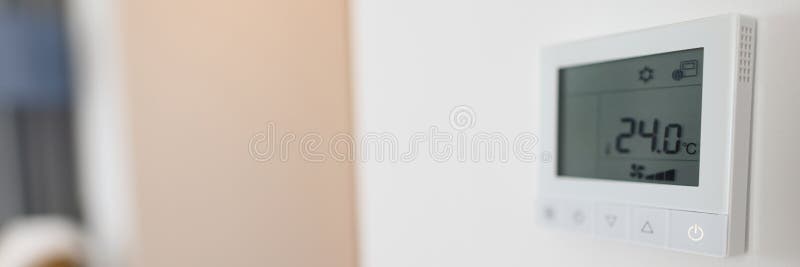 Included Climate Control Unit on Wall Closeup Stock Image - Image of ...