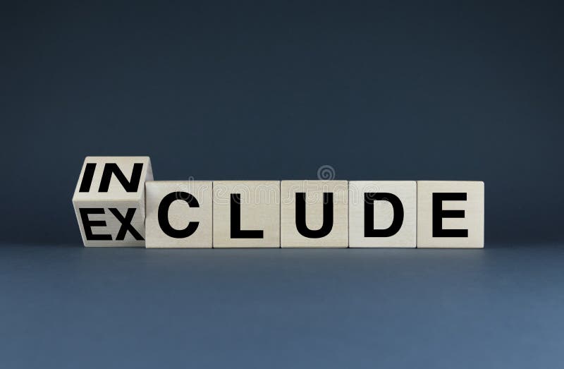 Includes or Exclude. Cubes Form Words Include or Exclude Stock Photo ...