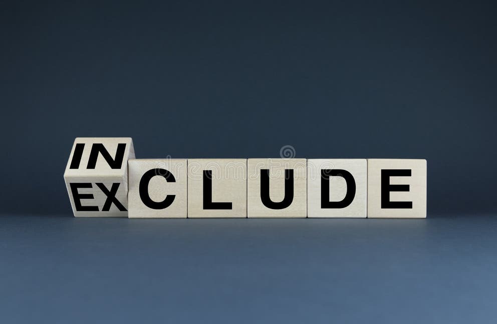 Includes or Exclude. Cubes Form Words Include or Exclude Stock Photo ...