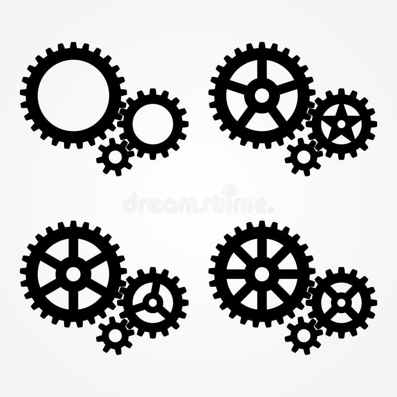 Including Mechanical Gear Sets 4 Types Stock Vector - Illustration of ...