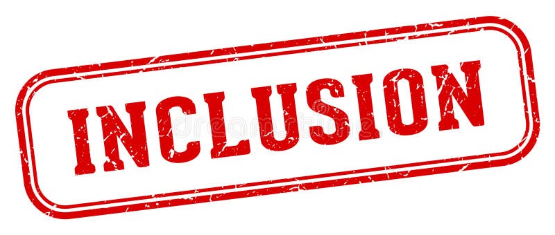 Inclusion Stamp. Inclusion Rectangular Stamp on White Background Stock ...