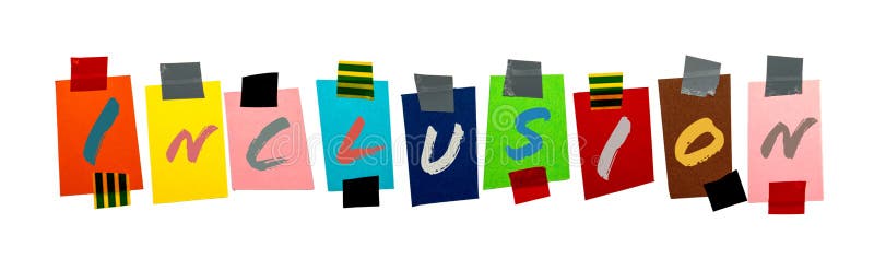Inclusion. Text on Colored Pages Stock Image - Image of include, study ...