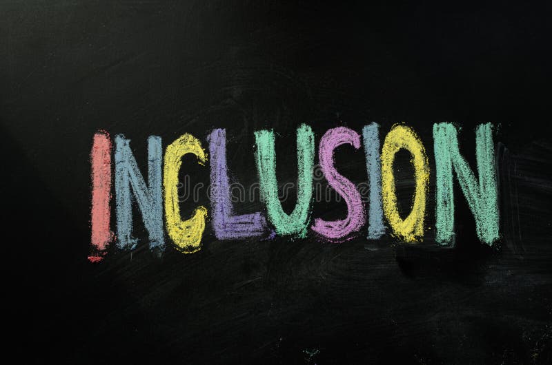 Inclusion Written on Chalkboard Stock Photo - Image of human, chalk ...