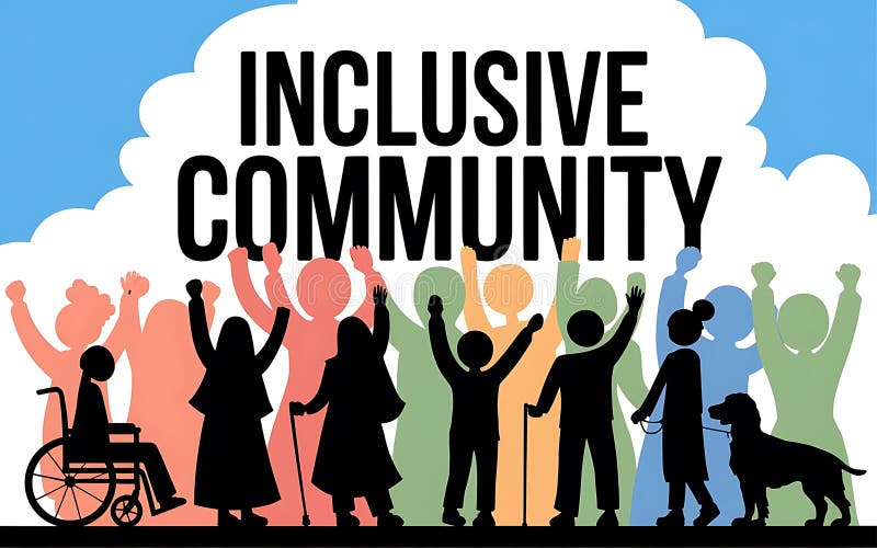 Inclusive Community Banner with Diverse Celebrating Accessibility Stock ...