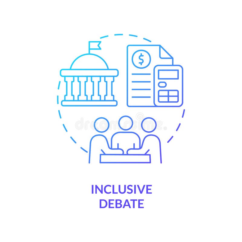 Inclusive Debate Blue Gradient Concept Icon Stock Vector - Illustration ...