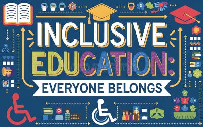 Inclusive Education Banner with Symbols of Learning and Accessibility ...