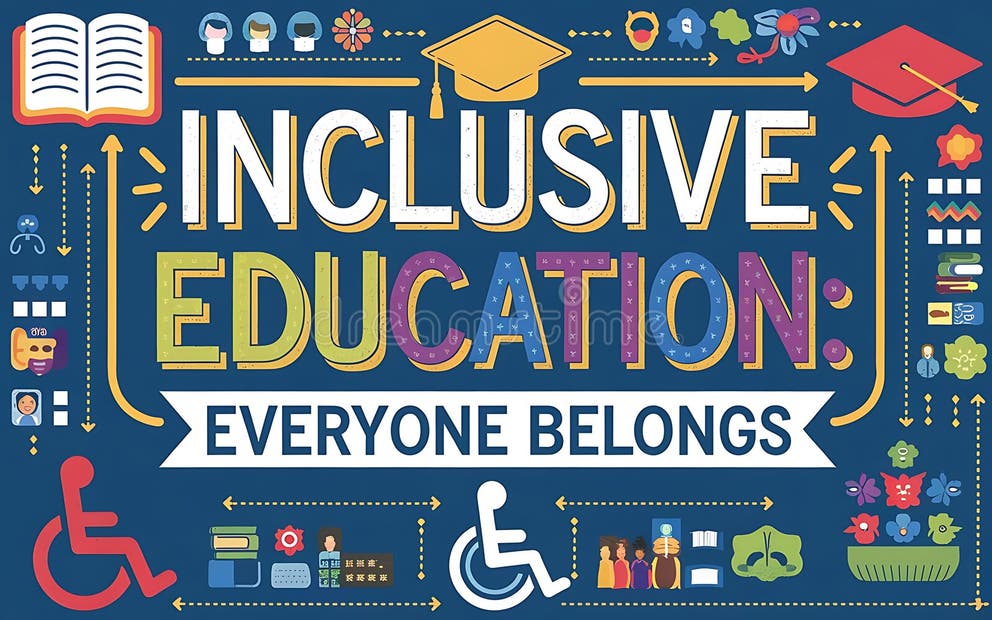 Inclusive Education Banner with Symbols of Learning and Accessibility ...