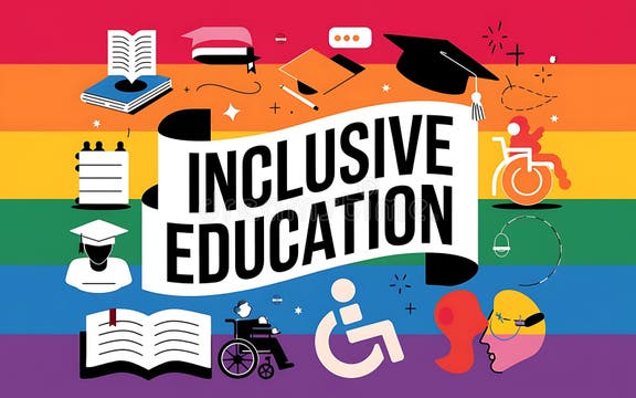 Inclusive Education Banner with Symbols of Learning and Accessibility ...