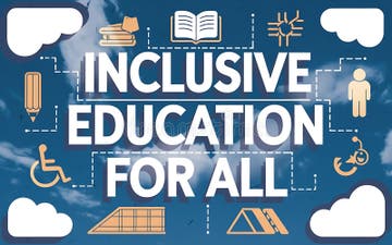Inclusive Education Banner with Symbols of Learning and Accessibility ...