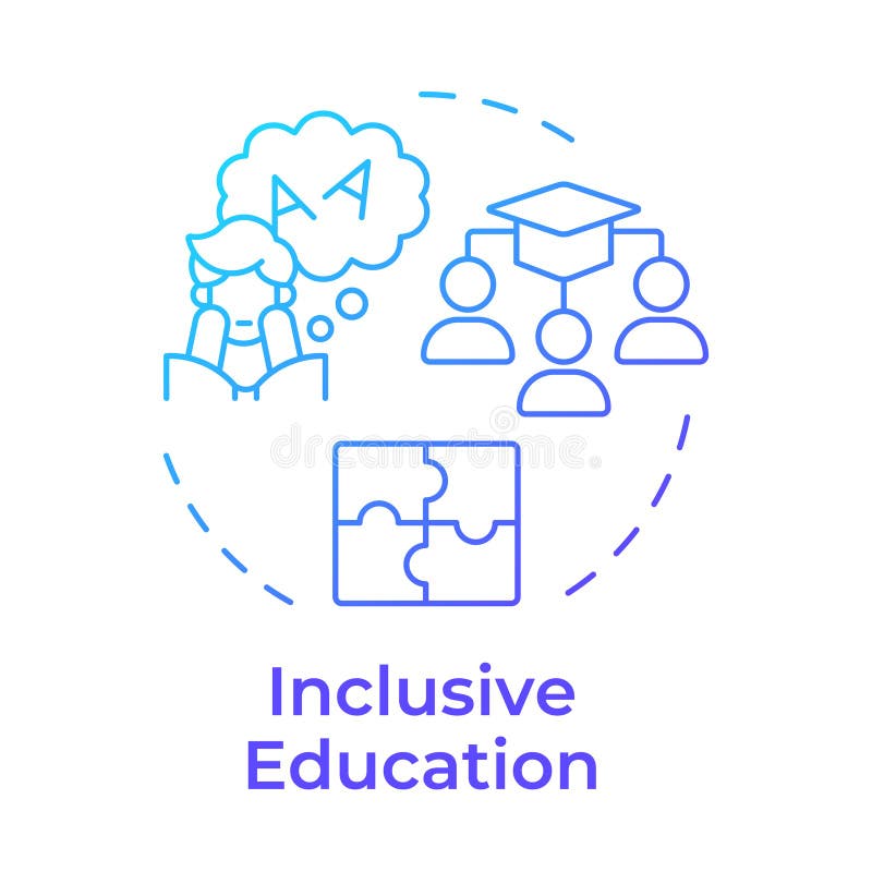 Inclusive Education Blue Gradient Concept Icon Stock Vector ...
