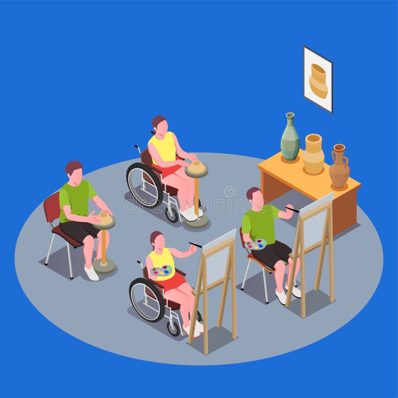 Inclusive Education Isometric Composition Stock Vector - Illustration ...