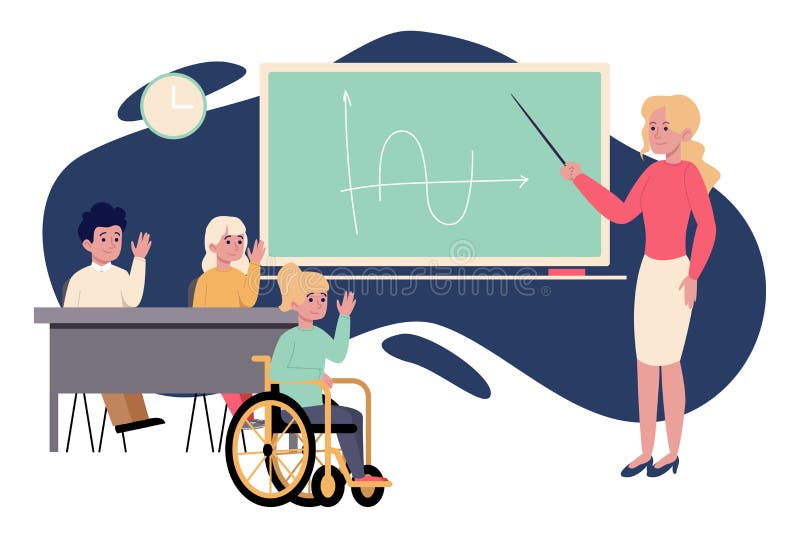 Kids in Inclusive Classroom Stock Illustration - Illustration of skills ...