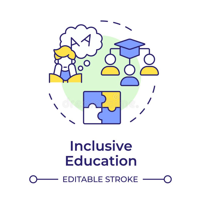 Inclusive Education Multi Color Concept Icon Stock Illustration ...