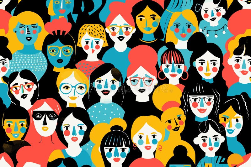 Inclusive Group of Happy People Isolated Illustration Stock Vector ...